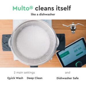 Multo By CookingPal, Smart Compact Countertop Multi-Functional Stainless Steel Food Processor Guided Recipes | WiFi Built-In | Chop, Knead, Steam And Cook All-In-One Cooker