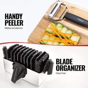 Fullstar 11 in 1 Mandoline Slicer, Vegetable Slicer & Cheese Grater | Kitchen Gadgets with Peeler, Spiralizer, Juicer, Egg Slicer & Julienne Cutter (+Safety Glove & Cleaning Brush)