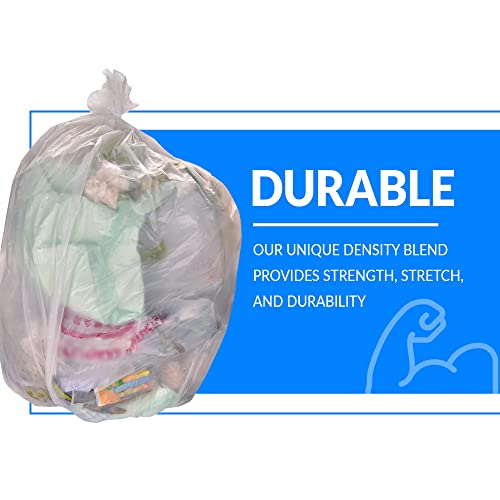 Reli. SuperValue 55 Gal Trash Bags | 50 Count | Made in USA | Clear Trash Bags Heavy Duty | 55 Gallon - 60 Gallon - 55 Gal Garbage Bag | Large Trash Bags 55-60 Gal| Clear, White