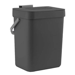 lalastar mini countertop trash can, compact waste basket garbage can, small trash bin with lid for desk/office/dorm, 3l/0.8 gal, black