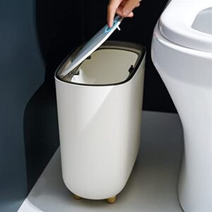 Trash Can 12L Trash Can Household Gap Narrow Trash Bin Bathroom Kitchen with Lid Garbage Can Living Room Paper Basket Trash Can Wastebasket