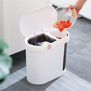 CANMNT Trash Can Plastic Tea Bucket Home with Lid Dry and Wet Separation Trash Can Kitchen Waste Drain Waste Bins Tea Residue Filter Bucket Trash Can Wastebasket