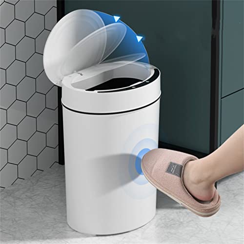 WENLII Smart Sensor Garbage Bin Kitchen Bathroom Toilet Trash Can Best Automatic Induction Waterproof Bin with Lid (Color : Gray, Size : 13L)