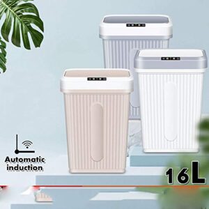 WENLII 16L Smart Automatic Sensor Dustbin Trash Can USB Rechargeable Induction Waste Bin Rubbish Can Home Living Room Garbage Bucket (Color : E)