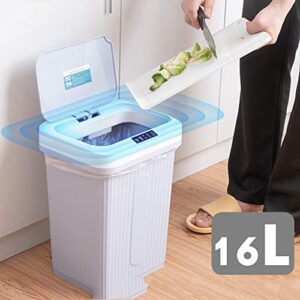 WENLII 16L Smart Automatic Sensor Dustbin Trash Can USB Rechargeable Induction Waste Bin Rubbish Can Home Living Room Garbage Bucket (Color : E)