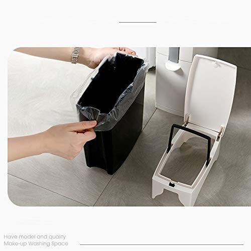 WENLII Kitchen Trash Can with Toilet Brush Set Bathroom Plastic Waste Bin Narrow Kitchen Garbage Bucket Household Cleaning Tools (Color : E)