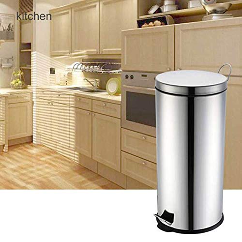 WENLII Newly 1pc 5L Rubbish Bin Stainless Steel Step Pedal Trash Can Large Capacity for Kitchen Bathroom