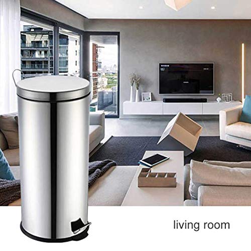 WENLII Newly 1pc 5L Rubbish Bin Stainless Steel Step Pedal Trash Can Large Capacity for Kitchen Bathroom