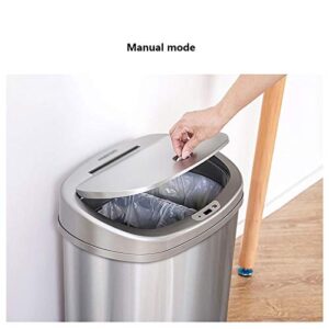 WENLII Double Classification Sensor Trash Can Smart Stainless Steel Can Auto Sealing Cover Garbage Classification Bins 30/42L (Size : 42L)