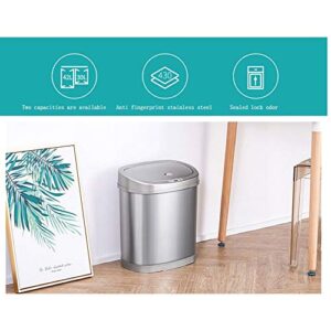 WENLII Double Classification Sensor Trash Can Smart Stainless Steel Can Auto Sealing Cover Garbage Classification Bins 30/42L (Size : 42L)