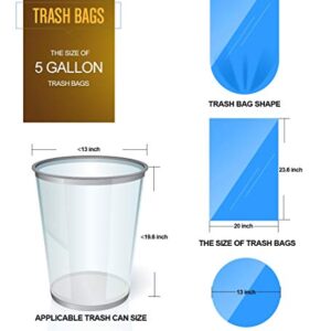 Small Garbage Bags - FORID 4-5 Gallon Trash Bags Durable Trash Can Liners for Home Office Bathroom Bedroom Waste Bin(5 Colors 150 Counts)