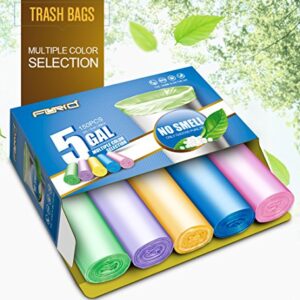 Small Garbage Bags - FORID 4-5 Gallon Trash Bags Durable Trash Can Liners for Home Office Bathroom Bedroom Waste Bin(5 Colors 150 Counts)