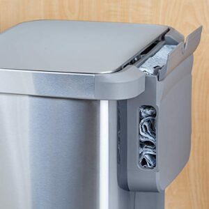 Glad Stainless Steel Step Trash Can with Clorox Odor Protection | Large Metal Kitchen Garbage Bin with Soft Close Lid, Foot Pedal and Waste Bag Roll Holder, 20 Gallon, All Stainless