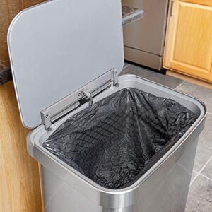 Glad Stainless Steel Step Trash Can with Clorox Odor Protection | Large Metal Kitchen Garbage Bin with Soft Close Lid, Foot Pedal and Waste Bag Roll Holder, 20 Gallon, All Stainless