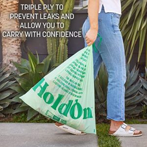 HoldOn Large Trash Bags 13 Gallon – Plant-Based Garbage Bags with Drawstring Handles for Tall Trash Bins – Trash Bags for Kitchen Bin (40 bags)