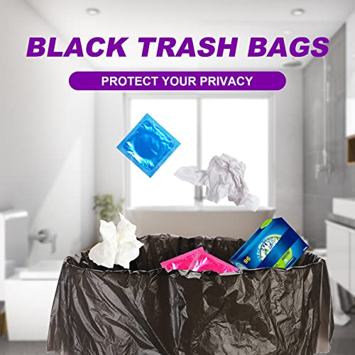 Black Small Trash Bags Protect Your Privacy, Ryobyo Ultra Thick 4 Gallon Trash Bag, Unscented Small Garbage Bags for Kitchen, Bathroom, Bedroom, Office, Camping (180 Counts)