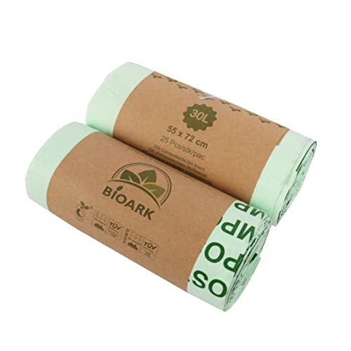 VALICLUD 50pcs Corn Starch Compost Trash Bags Poo Bags Compostable Garbage Bags Corn Starch Bag Poop Bag Poop Bags Biodegradation Poop Bag Pet Garbage Bag Flat Green Dumpster Bag