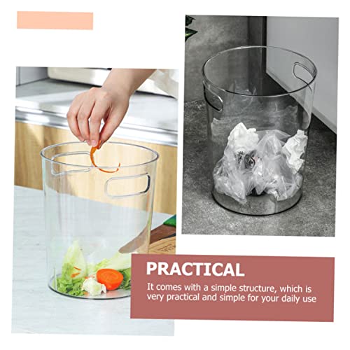 Holibanna 2pcs Garbage Can Office Trash Can Clear Container Office Storage Bins Wastebasket Can Kitchen Waste Basket Waste Bin Office Trash Can Household Large Storage Bin Clear Trash Can