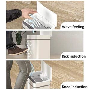 WENLII 12L Smart Trash Can Induction Type Household Children's Living Room with Lid High-end Simple Retro Toilet Electric Waste