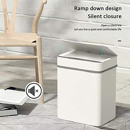 WENLII 12L Smart Trash Can Induction Type Household Children's Living Room with Lid High-end Simple Retro Toilet Electric Waste