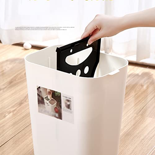 SCUUBE Trash Bin Trash Can Wastebasket 15 Liter Separate Dry and Wet Trash Can, Garbage Bin Double Barrel Press Type, Living Room ​and Kitchen Wastebasket with Lid Garbage Can Waste Bin