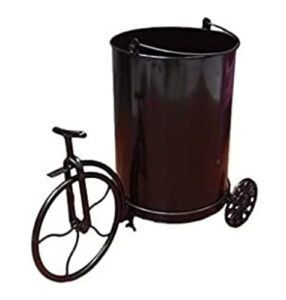 trash bin trash can wastebasket metal garbage can for bedroom trash can retro bicycle styling waste storage bins for home garbage can waste bin (color : onecolor, size : 40 * 20 * 30cm)