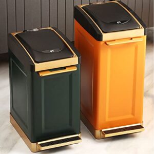 Trash Bin Trash Can Wastebasket Kitchen Trash Can, Pedal Bin with Lid, Garbage Can Trash Bin Stainless Steel Step Bin, Plastic Inner Bucket, Soft Closure Garbage Can Waste Bin (Color : C, Size : 12L