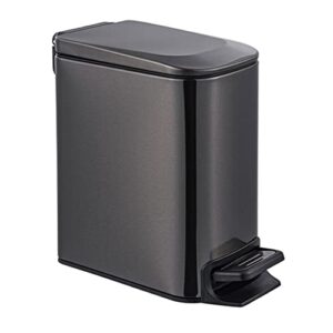 trash bin trash can wastebasket stainless steel pedal bin with lid, rectangular garbage can trash can garbage container bin for home kitchen bathroom garbage can waste bin (color : onecolor, size :