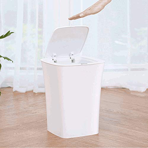 CXDTBH Waterproof Smart Trash Can Household Induction Trash Can with Lid 10L Plastic Automatic Trash Can for Bedroom Kitchen Bathroom Trash Can for Bedroom