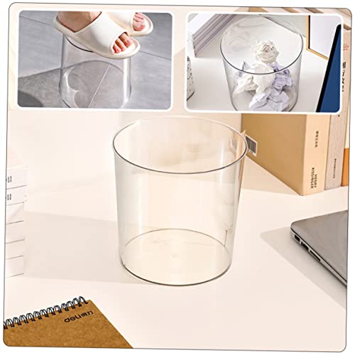 Zerodeko 2pcs Transparent Trash Can Clear Container Desk Containers Office Trash Can Clear Trash Can Clear Waste Can Recycling Trash Can Kitchen Waste Bin Trash Storage Can Home Supplies