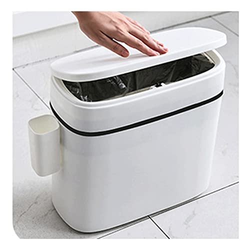 ZHAOLEI Household Crevice Kitchen with Cover Garbage Bathroom Toilet Narrow Toilet with Cover Large Capacity Gap Garbage Basket