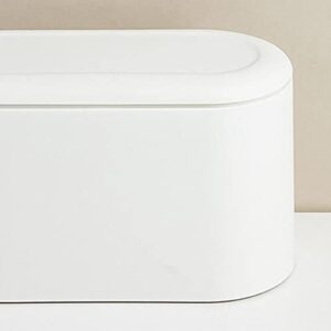 Leefasy Desk Trash Can Wastebasket Or Recycling Bin Garbage Waste Trash Bucket Lid Dust Bin for Home Or Office, White