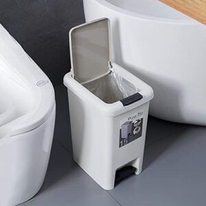 Trash Bin Trash Can Wastebasket White Plastic Garbage Bin,Kitchen Garbage Bin with Soft Close Lid and Foot Pedal Perfect for Bathroom, Bedroom, Office Garbage Can Waste Bin (Size : 15l)