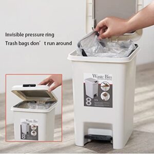 Trash Bin Trash Can Wastebasket White Plastic Garbage Bin,Kitchen Garbage Bin with Soft Close Lid and Foot Pedal Perfect for Bathroom, Bedroom, Office Garbage Can Waste Bin (Size : 15l)