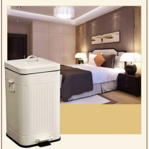 DYPASA Garbage Can 12L Simple Kitchen Foot-Operated Trash Can Stainless Steel Square Trash Can for Living Room Bedroom Toilet Trash Bin