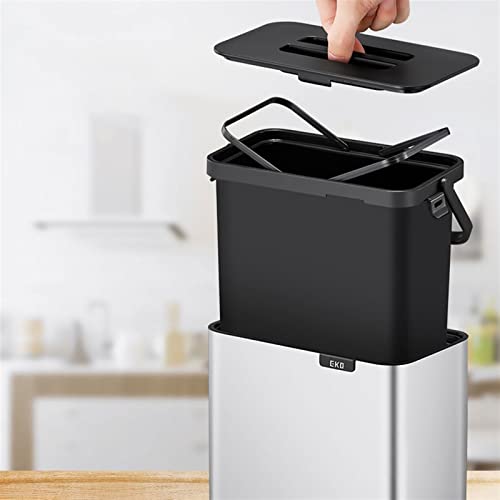 DYPASA Garbage Can 3L Kitchen Trash Can Wall Mounted Stainless Steel Desktop Cabinet Door Trash Storage Bucket Small with Cover Trash Bin