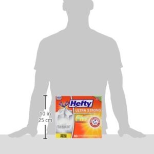 Hefty Ultra Strong Tall Kitchen Trash Bags, 13 Gallon Citrus Twist Scent, 80 Count (Pack of 1), White