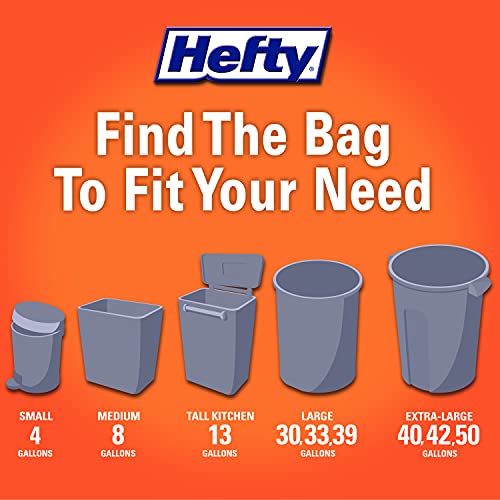 Hefty Ultra Strong Tall Kitchen Trash Bags, 13 Gallon Citrus Twist Scent, 80 Count (Pack of 1), White