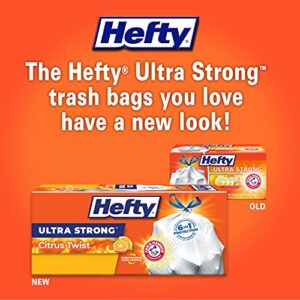 Hefty Ultra Strong Tall Kitchen Trash Bags, 13 Gallon Citrus Twist Scent, 80 Count (Pack of 1), White