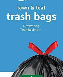 Amazon Basics Lawn & Leaf Drawstring Trash Bags, 39 Gallon, 40 Count