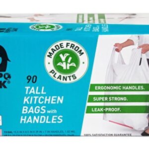 Plant Based - Hippo Sak Tall Kitchen Bags with Handles, 13 Gallon (90 Count)