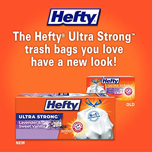 Hefty Ultra Strong Tall Kitchen Trash Bags, Lavender & Sweet Vanilla Scent, 13 Gallon, 40 Count