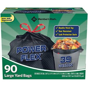 member’s mark 39 gallon power flex drawstring, 90 count(pack of 1)