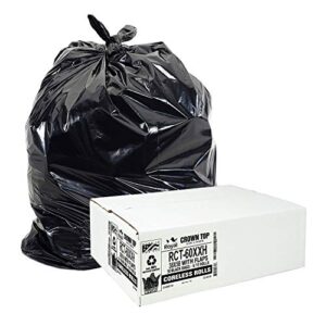 55 gallon trash bags heavy duty – (huge 50 pack) – 2.0 mil thick (equiv) – 38″ x 58″ – garbage bags for toter, contractors, lawn, leaf, yard waste, commercial, kitchen, industrial, construction