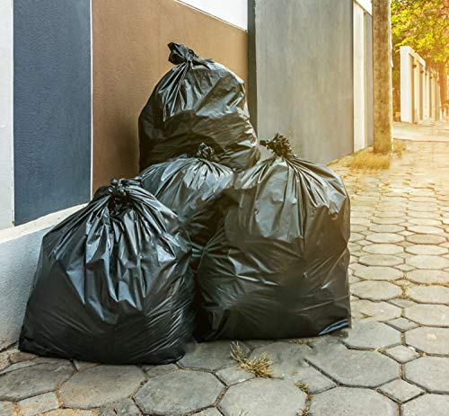 Tasker 55 Gallon Trash Bags, (Huge 50 Bags w/Ties) Extra Large Trash Bags 55 Gallon, Lawn and Leaf Bags, Extra Large Trash Can Liners, 60 Gallon Trash Bags, 50 Gallon Trash Bags, 55 Gal Trash Bags.