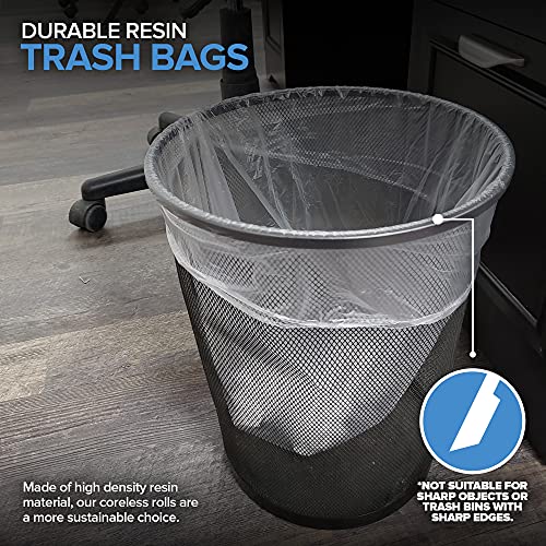 Stock Your Home Clear 4 Gallon Trash Bag (200 Pack) Un-Scented Small Garbage Bags for Bathroom Can, Mini Waste Basket Liner, Plastic Liners for Office Trashcan and Dog Poop, Bulk Household Supplies