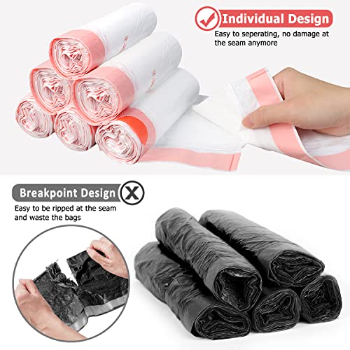 Small Trash Bags Drawstring 3-5 Gal, JUKFITA 120 Count Small Garbage Bags, Strong Unscented 4 Gallon Trash Bags Drawstring, Individual White Trash Can Liners for Bathroom Kitchen Office Bedroom