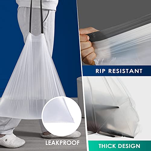 1.2 Gallon 80 Counts Strong Drawstring Trash Bags Garbage Bags by RayPard, Small Plastic Bags, Trash Can Liners for Home Office Kitchen Bathroom Bedroom, White Waste Basket Liners