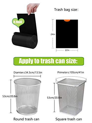 Besli 8 Gallon Black Drawstring Trash Bag Garbage Bag Trash Can Liner,0.9 Mil,90 Counts