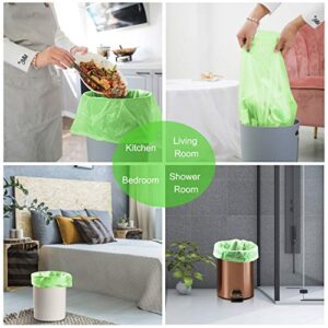 MAVGV 4 Gallon Small Trash Bags Garbage Bags,100 Pcs Strong Bathroom Wastebasket Can Liners trash Bags for Home Office Kitchen (Green) (4 Gallon)1